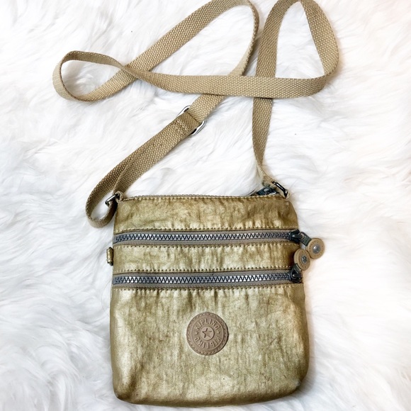 Kipling | Bags | 325 Kipling Metallic Gold Crossbody Bag | Poshmark